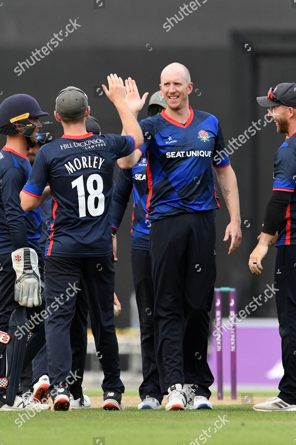 Luke Wells Lancashire Celebrates Wicket During Editorial Stock Photo ...