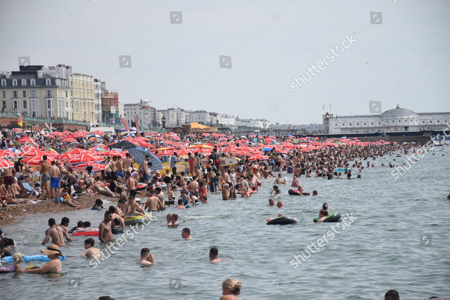 Packed Beaches On Sunday Heat Wave Editorial Stock Photo - Stock Image ...
