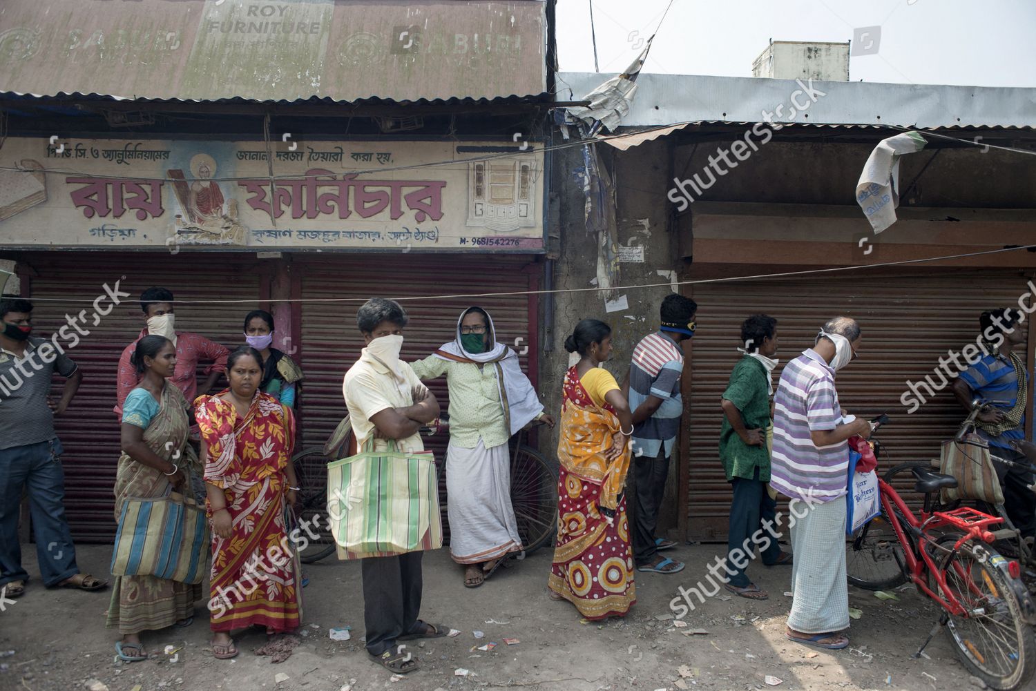 Indian People Queue Ration Government Controlled Editorial Stock Photo ...