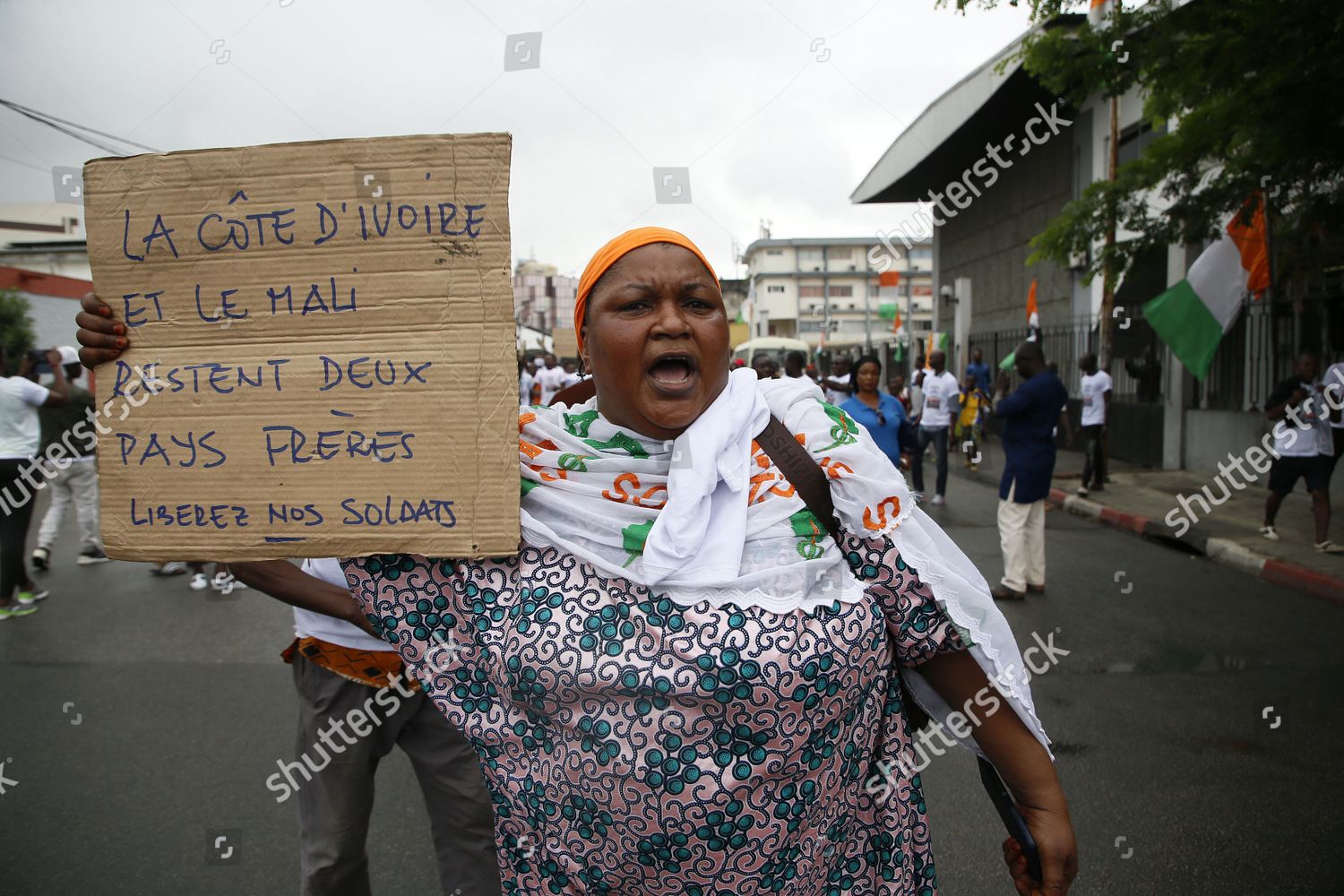 Ivorian Woman Holds Sign Her Hand Editorial Stock Photo - Stock Image ...