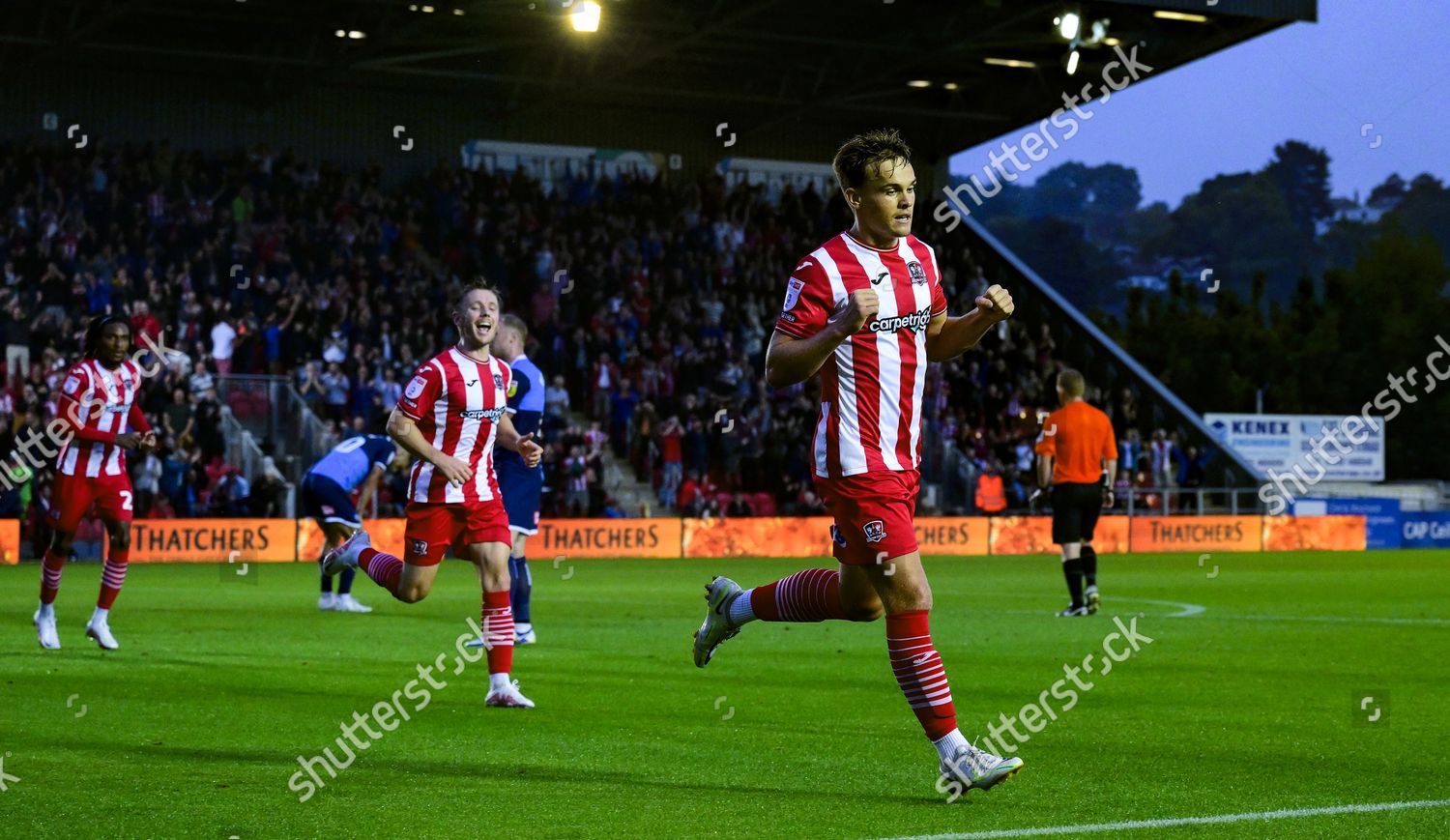 Goal Celebrations Archie Collins Exeter City Editorial Stock Photo ...