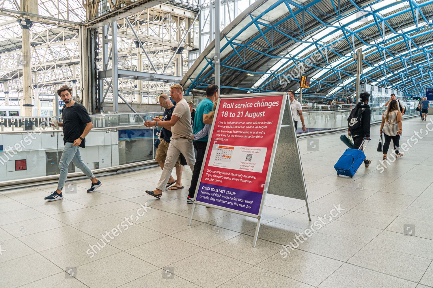 Commuters Walk Past Sign Announcing Strike Editorial Stock Photo ...