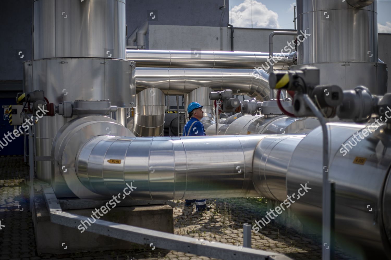 Employee Walks Past Pipework Underground Gas Editorial Stock Photo ...