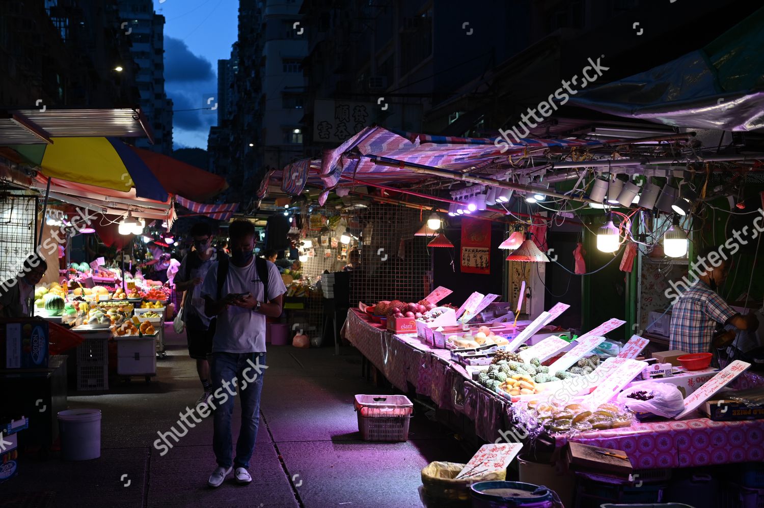 People Walking Pass Stalls Wetmarket On Editorial Stock Photo - Stock ...