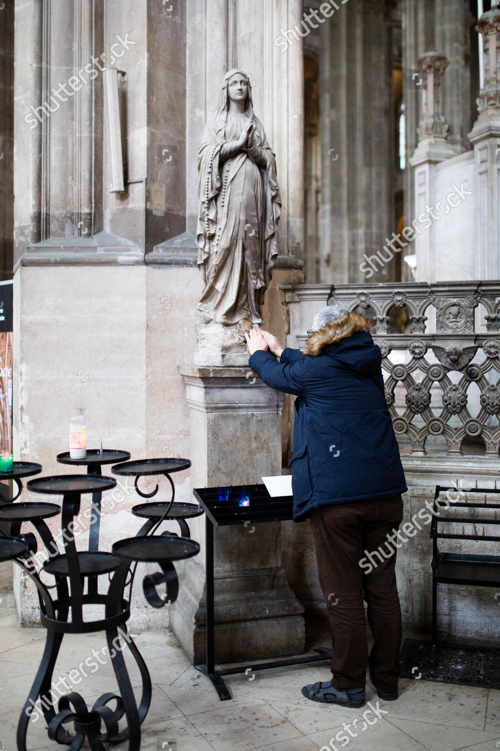 People Pray Catholic Church Sainteustache Touch Editorial Stock Photo ...
