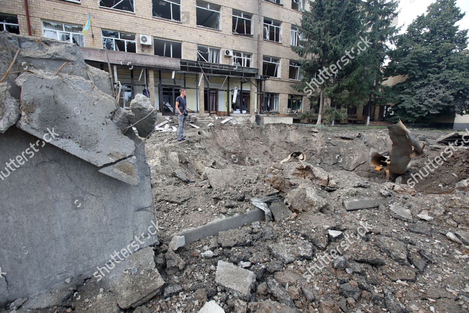 Crater Russian Missile Seen Outside College Editorial Stock Photo ...