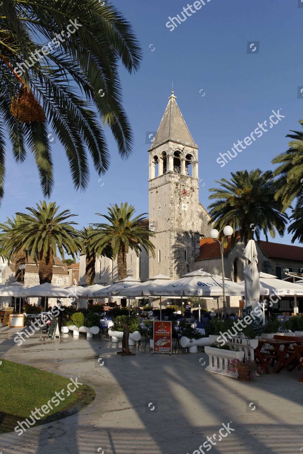 Trogir Waterfront Restaurants Cafes Church St Editorial Stock Photo ...