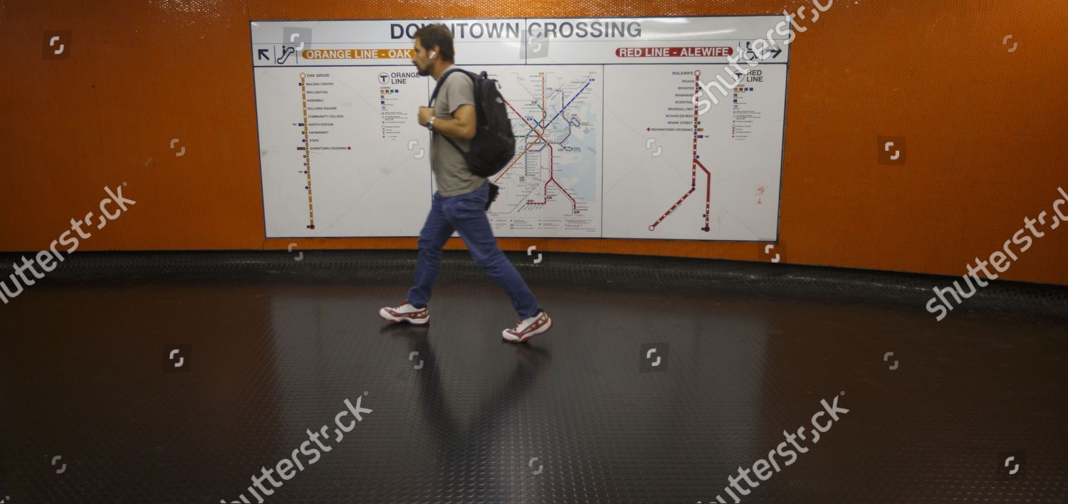 Passenger Passes By Map Mbta Routes Editorial Stock Photo - Stock Image ...