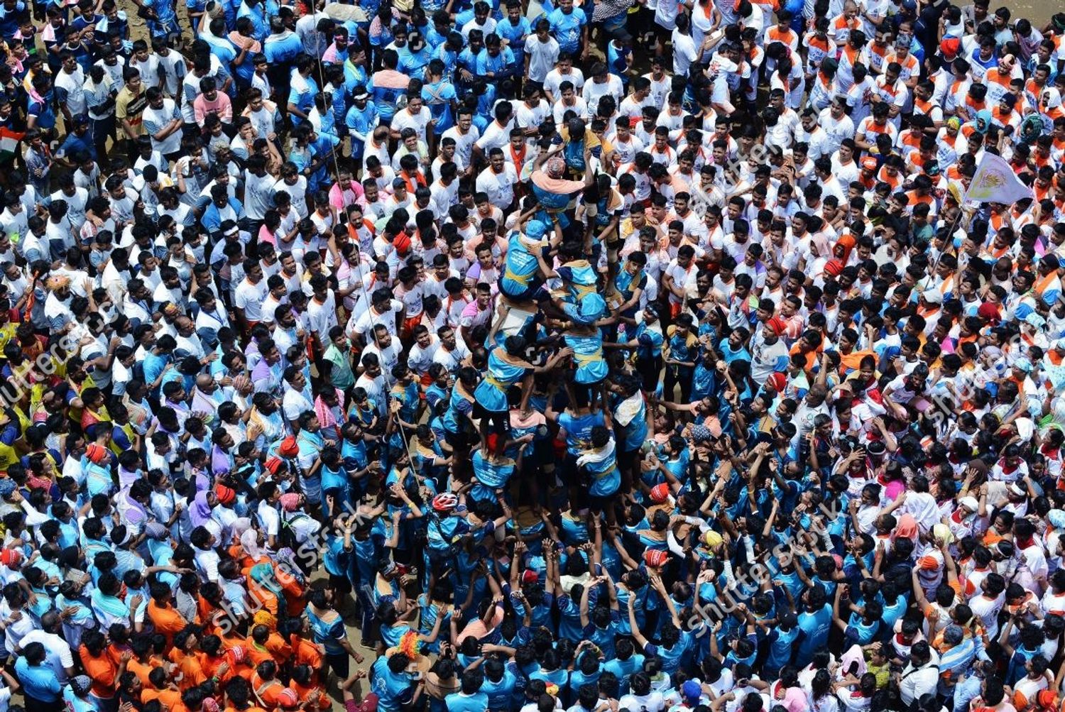 Govinda Revellers Form Human Pyramid Break Editorial Stock Photo ...