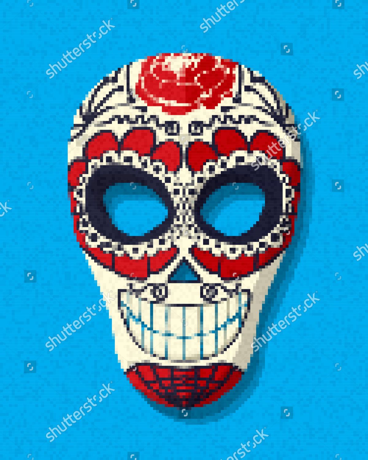 Pixel Art Sugar Skull Vector Illustration Editorial Stock Photo - Stock ...