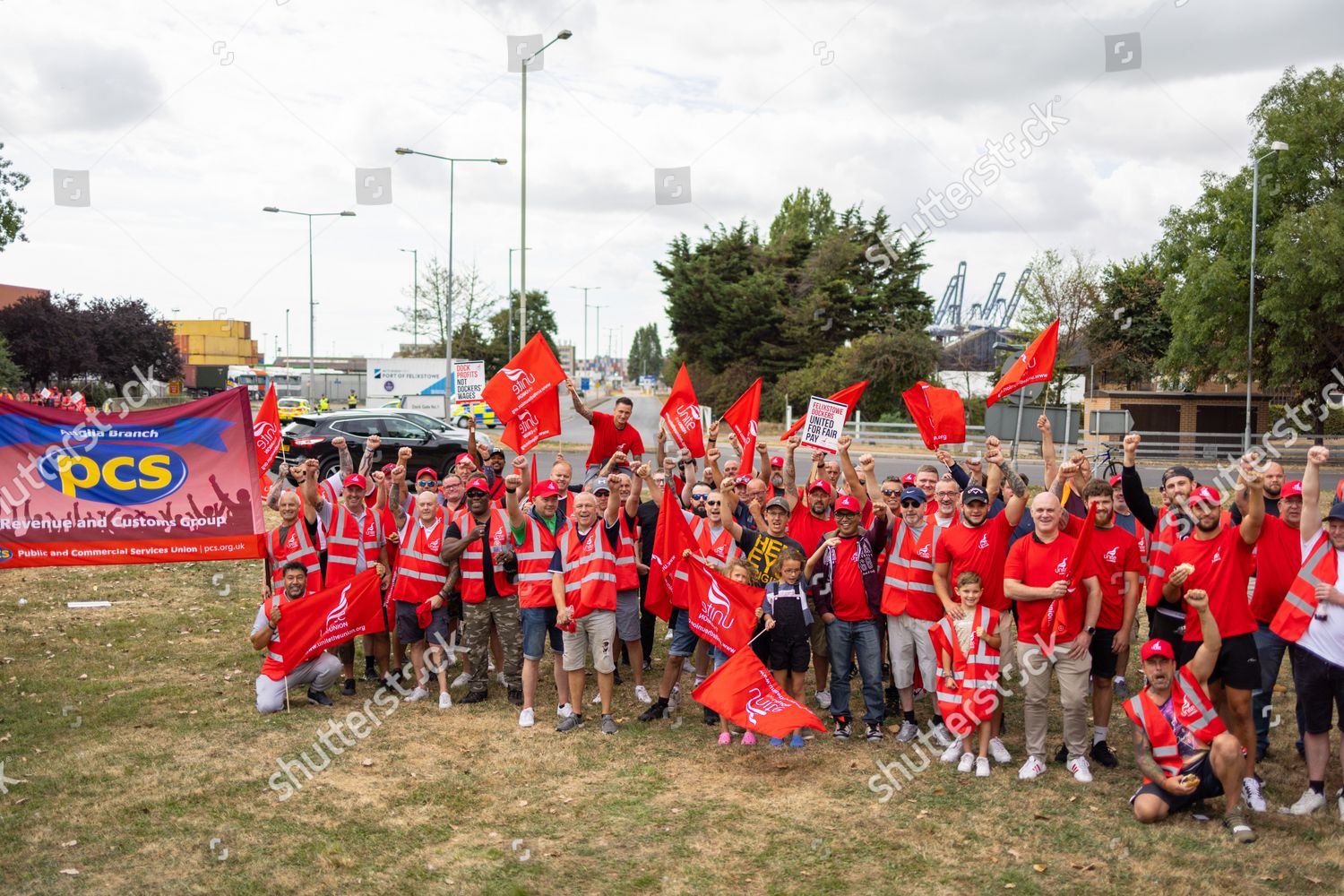 Workers Picket Line Outside Port Felixstowe Editorial Stock Photo ...