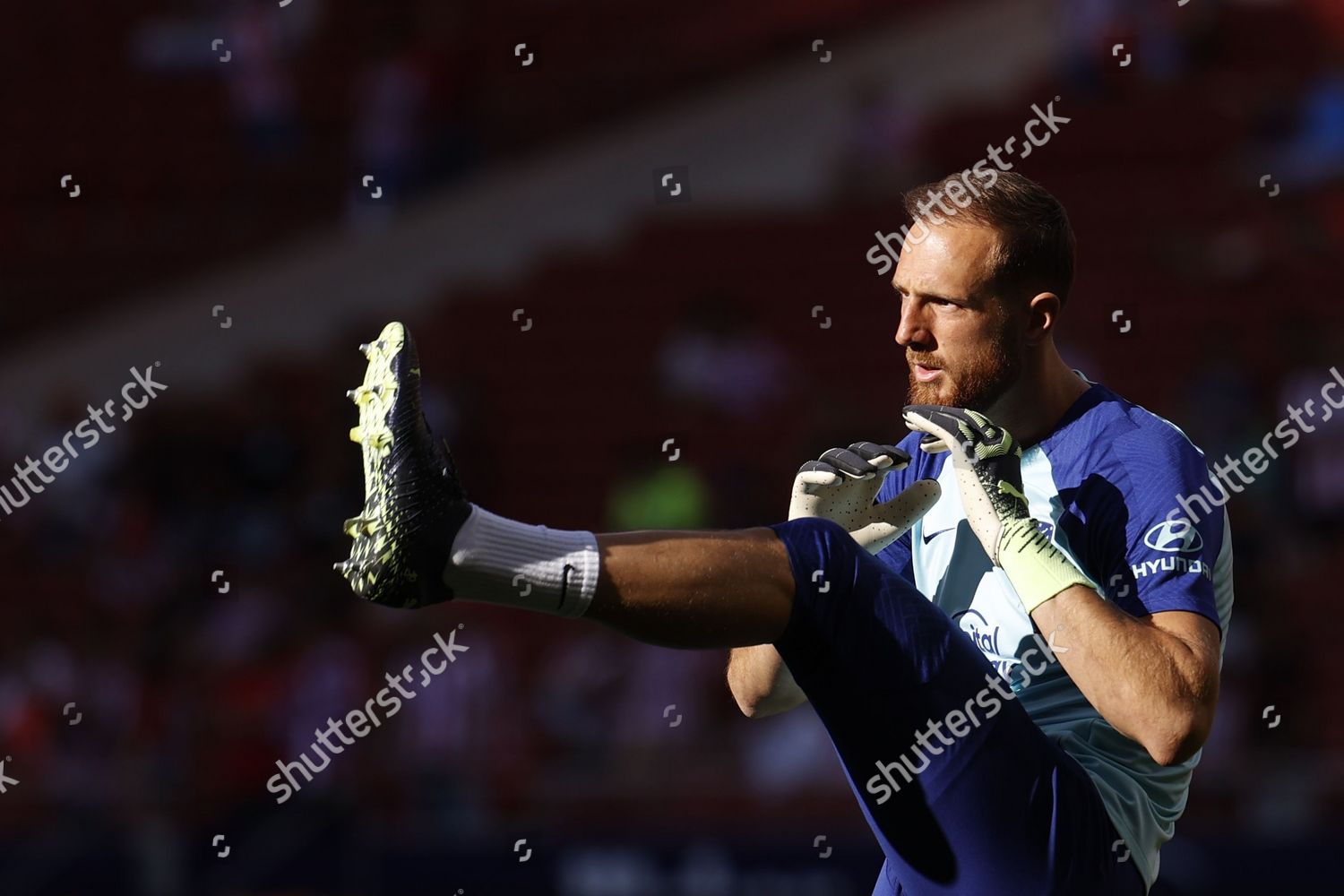 Atletico Madrids Goalkeeper Jan Oblak Warms Editorial Stock Photo ...