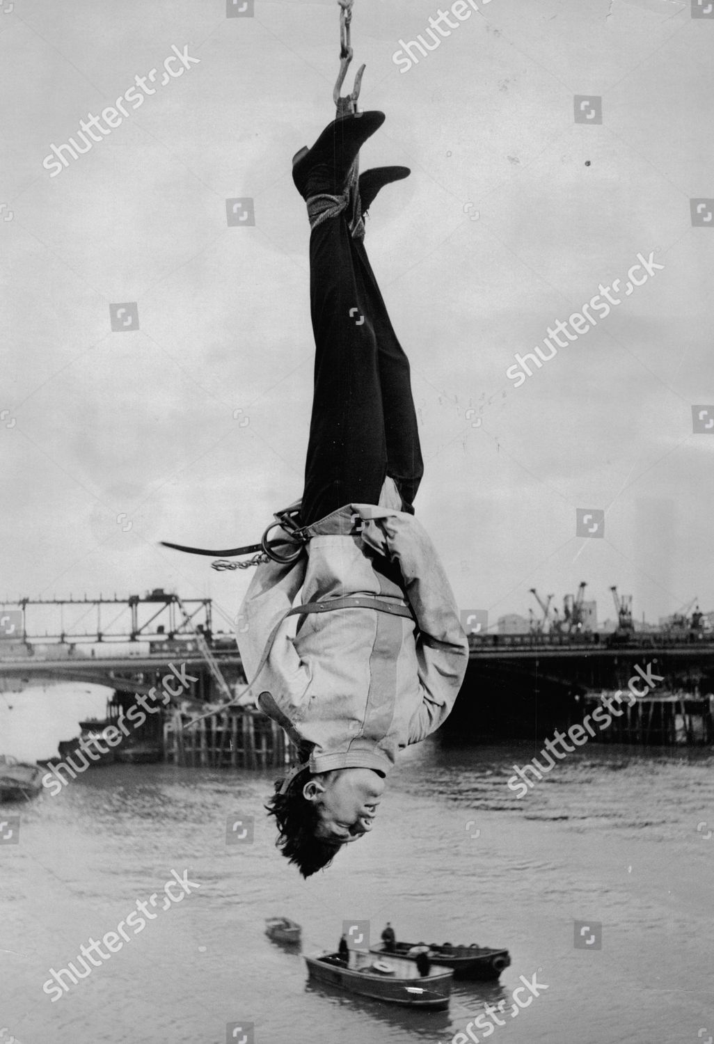 Escape Artist Timothy Dillrussell Hanging Straitjacket Editorial Stock ...