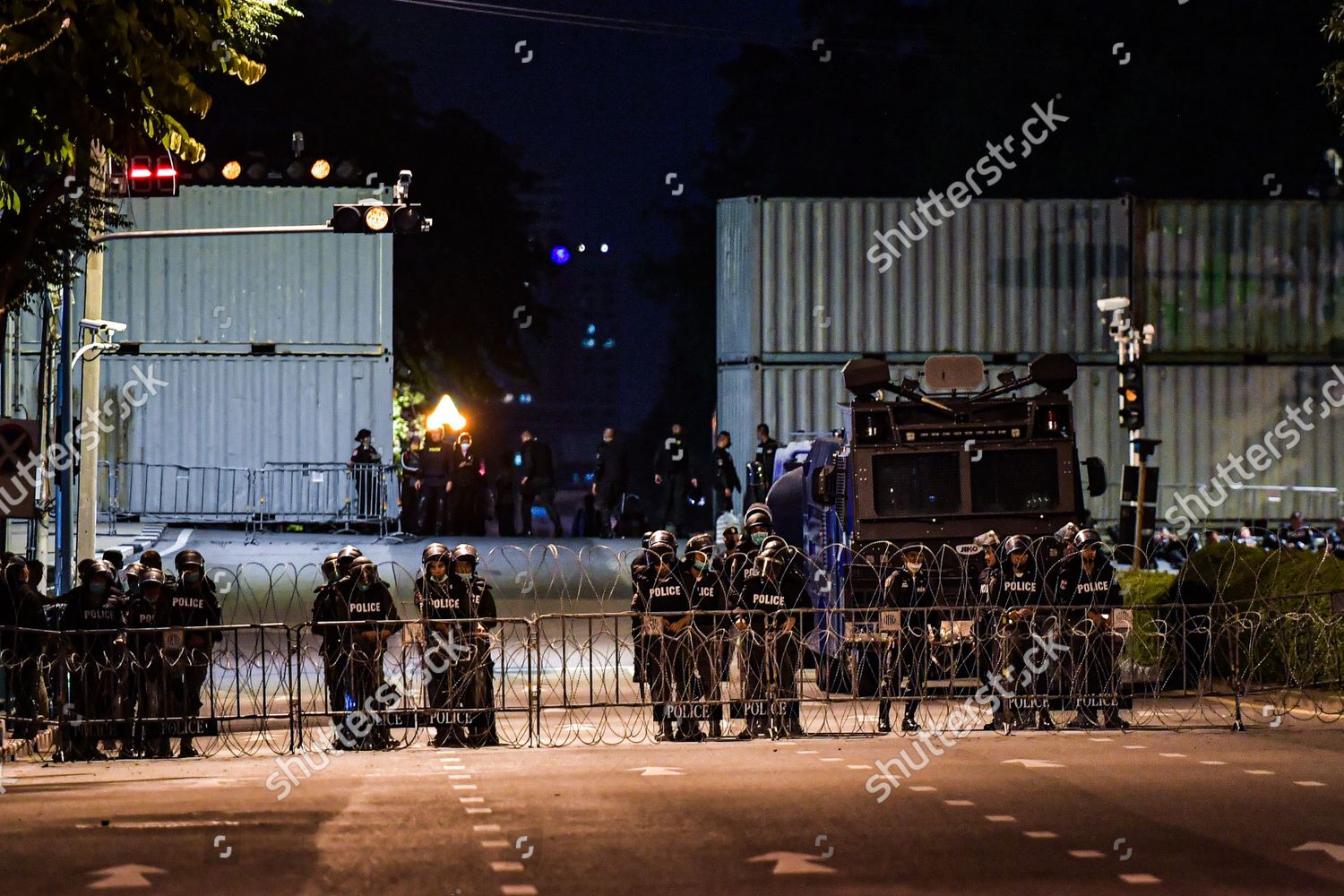 Riot Police Officers Stand Guard Front Editorial Stock Photo - Stock ...