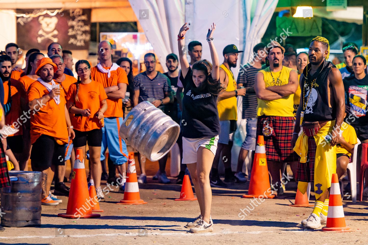 Club Los Vikingos Beer Keg Throwing Editorial Stock Photo - Stock Image ...
