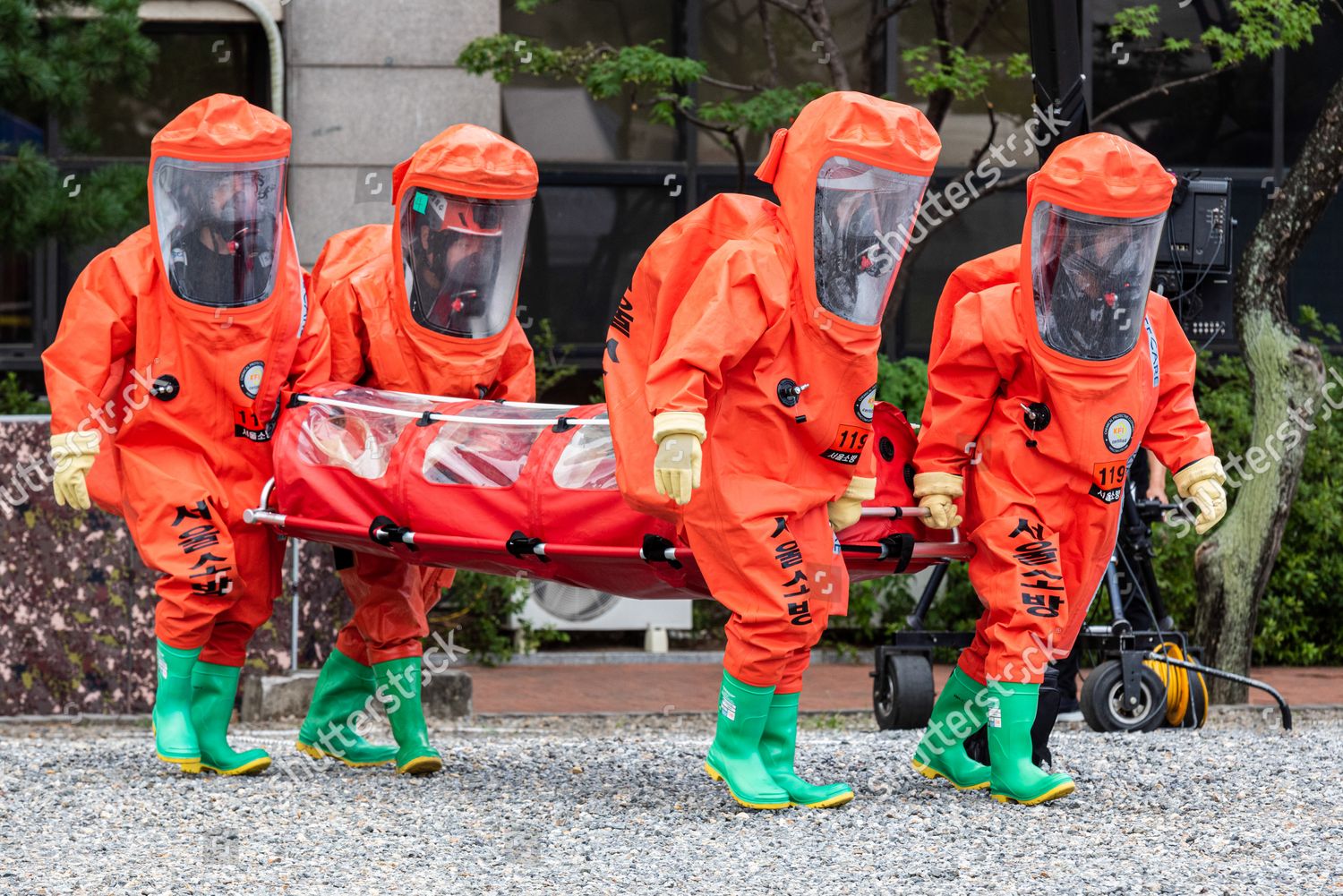 South Korean Emergency Services Personnel Wearing Editorial Stock Photo - Stock Image | Shutterstock