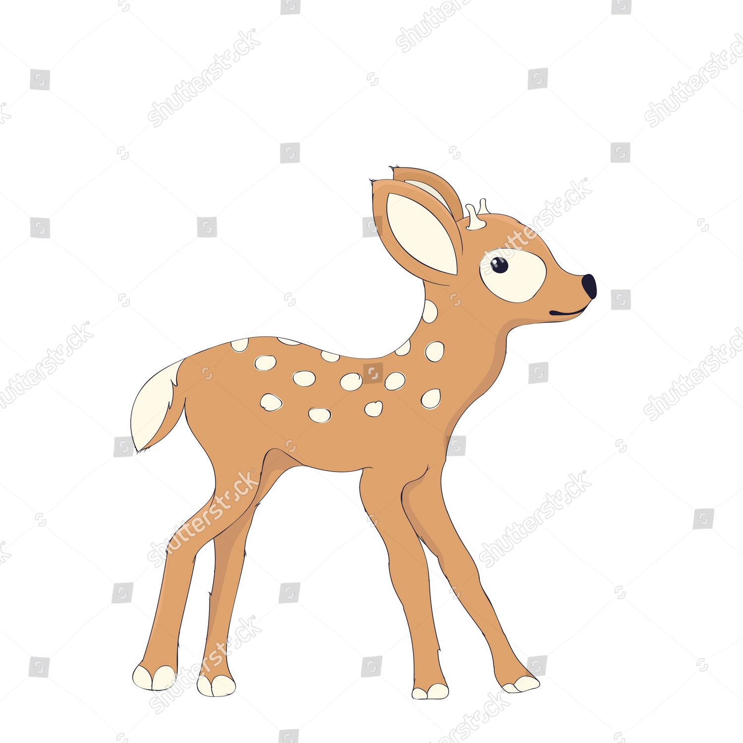 Cute Little Fawn Vector Character Over Editorial Stock Photo - Stock ...