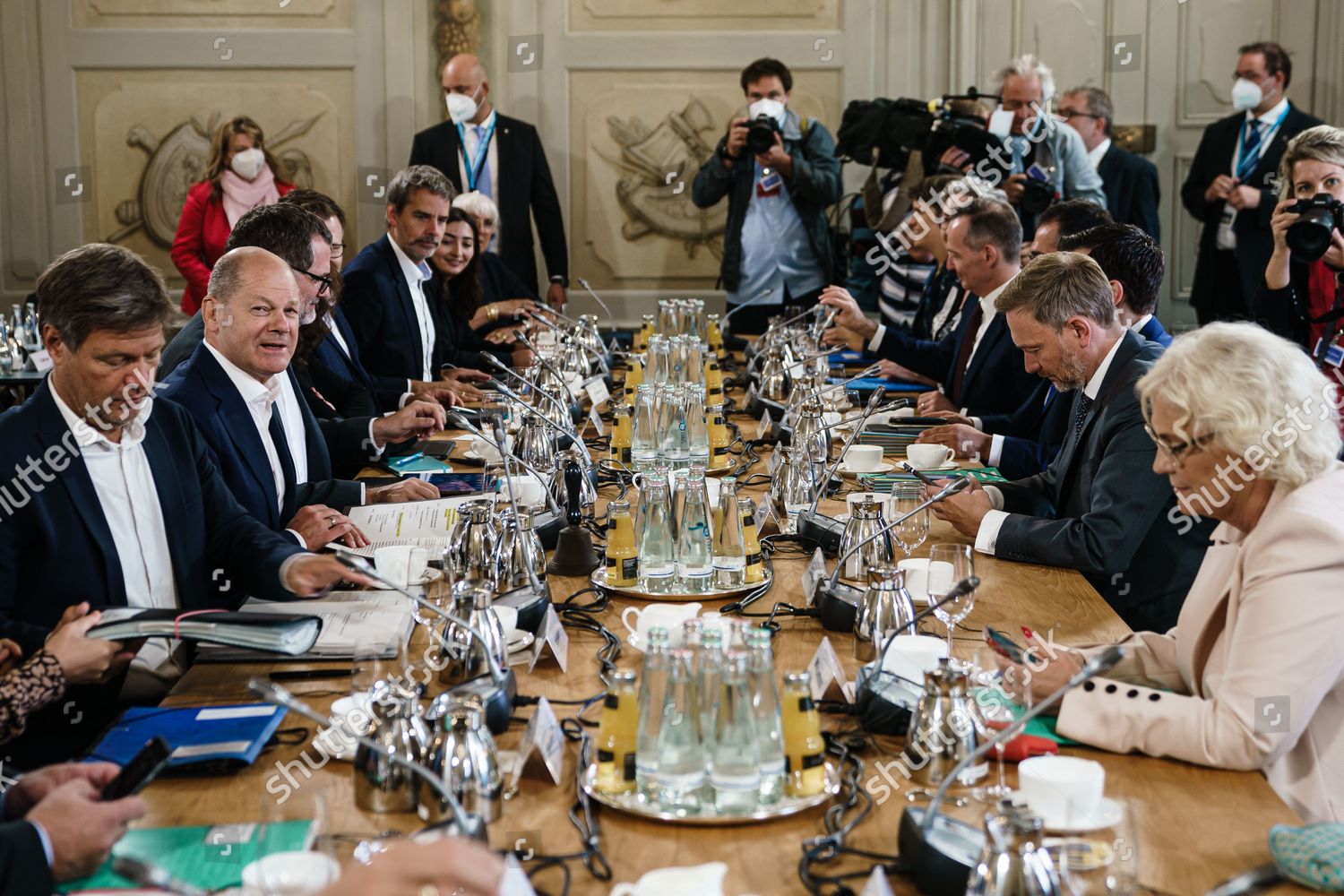 German Chancellor Olaf Scholz 2l Members Editorial Stock Photo - Stock ...