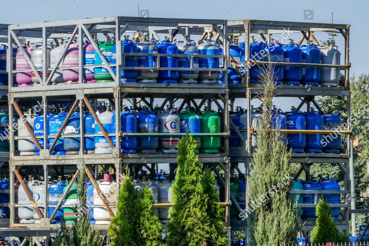 Gas Cylinder Storage Facility On Propane Editorial Stock Photo - Stock ...