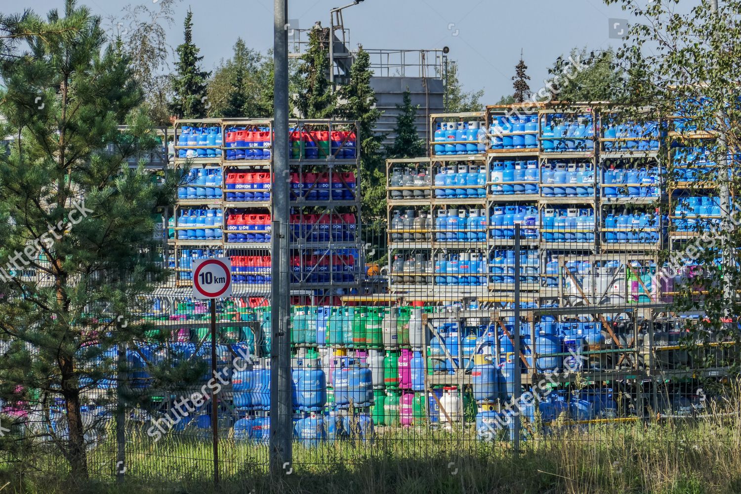 Gas Cylinder Storage Facility On Propane Editorial Stock Photo - Stock ...