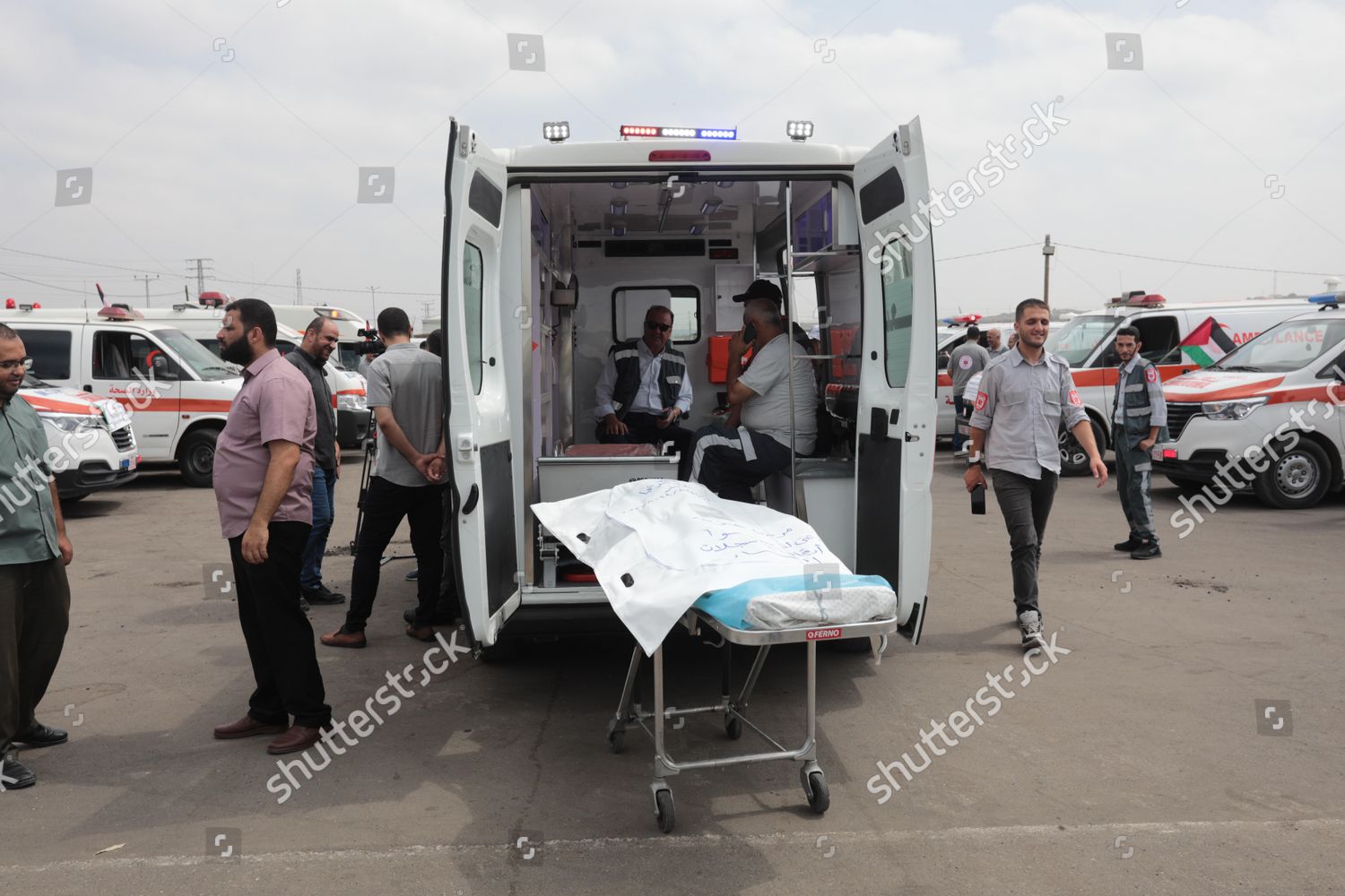 Palestinian Ambulance Drivers Take Part Protest Editorial Stock Photo ...