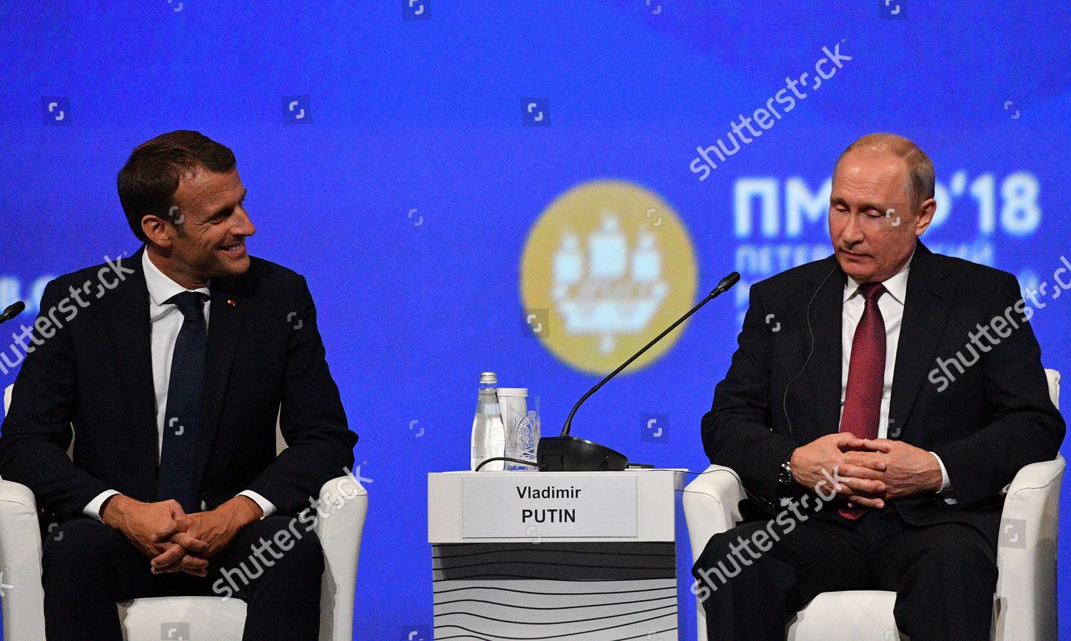 Russian President Vladimir Putin French President Editorial Stock Photo ...
