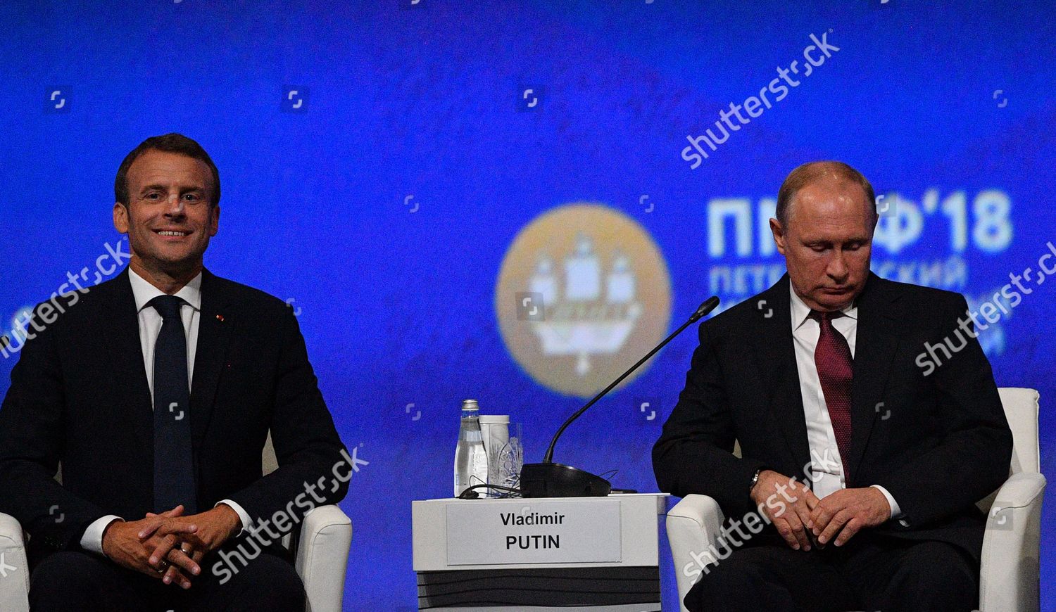 Russian President Vladimir Putin French President Editorial Stock Photo ...