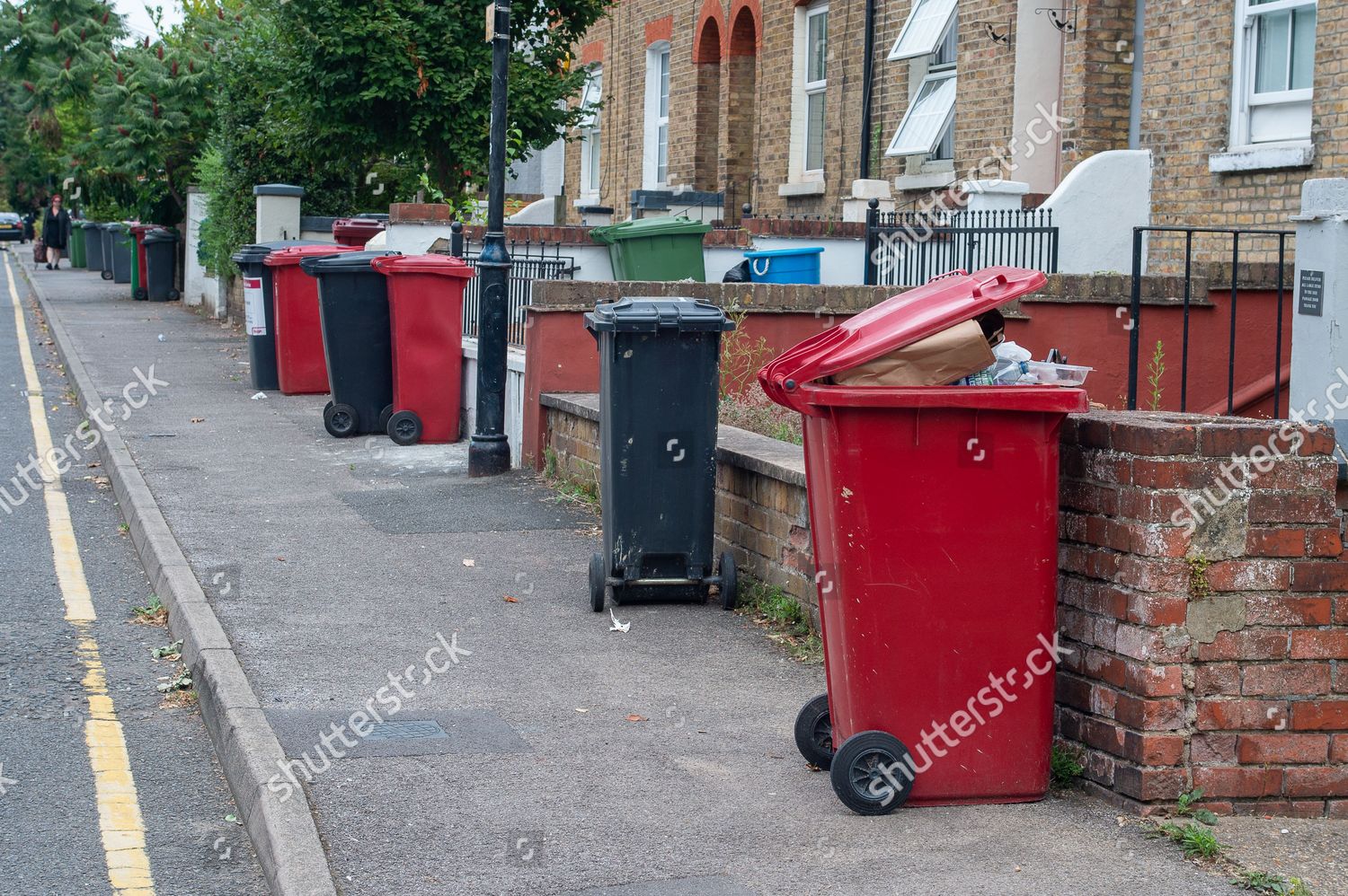 Dustbins Waiting Be Emptied Slough Residents Editorial Stock Photo ...