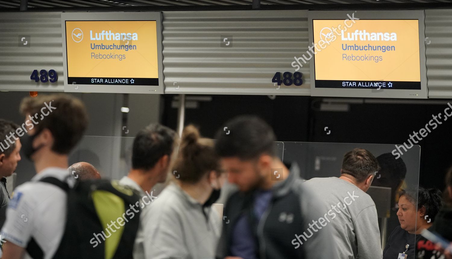 Passengers Wait Front Checkin Counters Rebook Editorial Stock Photo ...