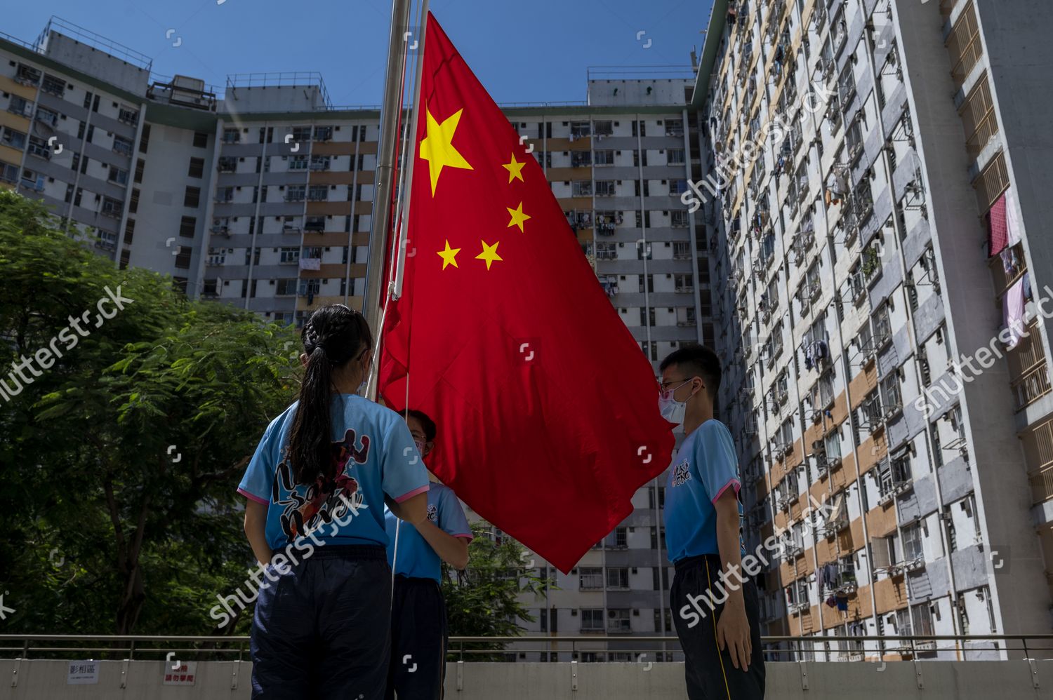 Students Raising Flag Peoples Republic China Editorial Stock Photo ...