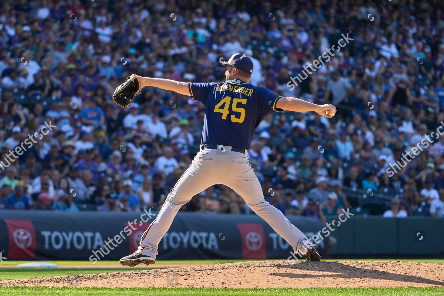 Milwaukee Pitcher Brad Boxberger 45 Throws Editorial Stock Photo ...