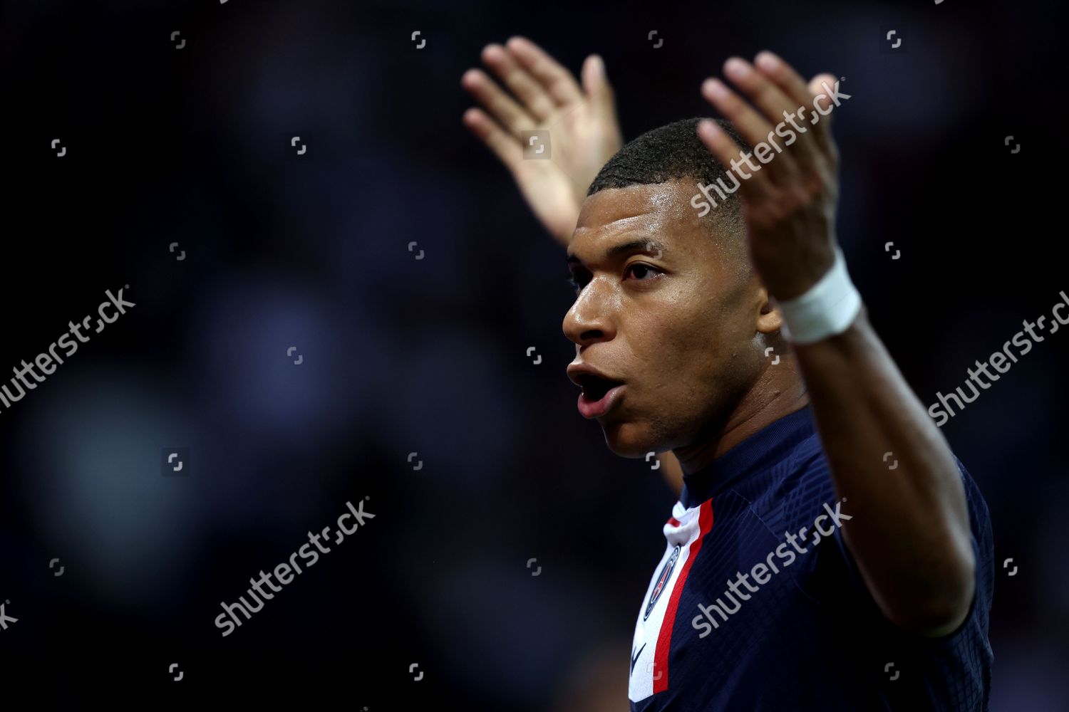 Kylian Mbappe Paris Saintgermain Fc Gestures Editorial Stock Photo ...