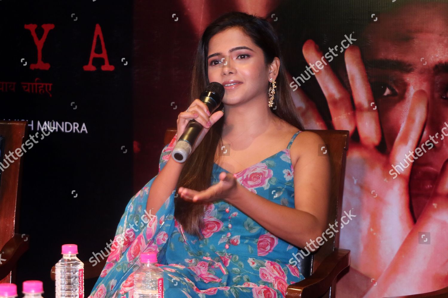 Bollywood Actress Pooja Pandey Speaks During Editorial Stock Photo ...