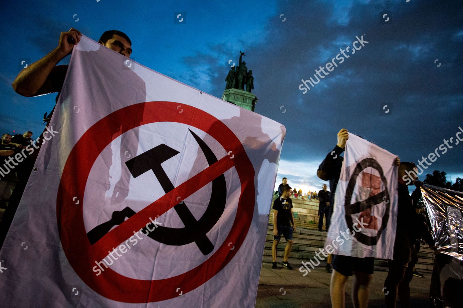 Protest Demanding Removal Monument Soviet Army Editorial Stock Photo ...