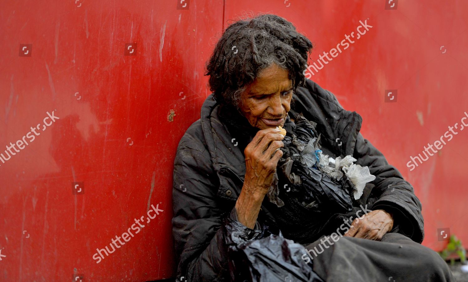 Homeless Old Woman Who Lives On Editorial Stock Photo - Stock Image ...
