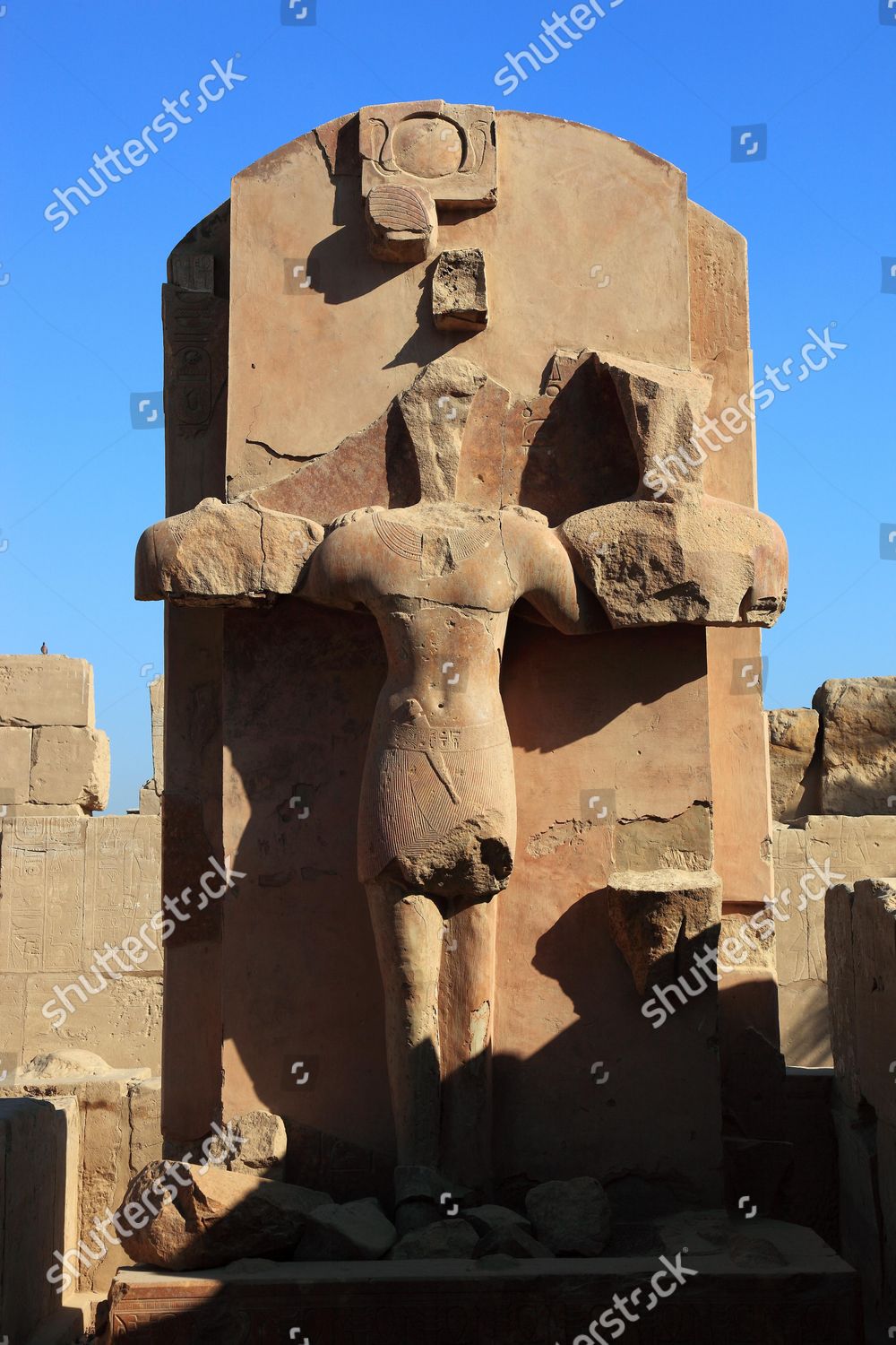 Luxor Karnak Temple Headless Statue Temple Editorial Stock Photo ...