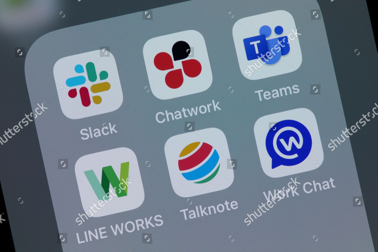 Logos Mobile Apps Slack Chatwork Microsoft Editorial Stock Photo ...