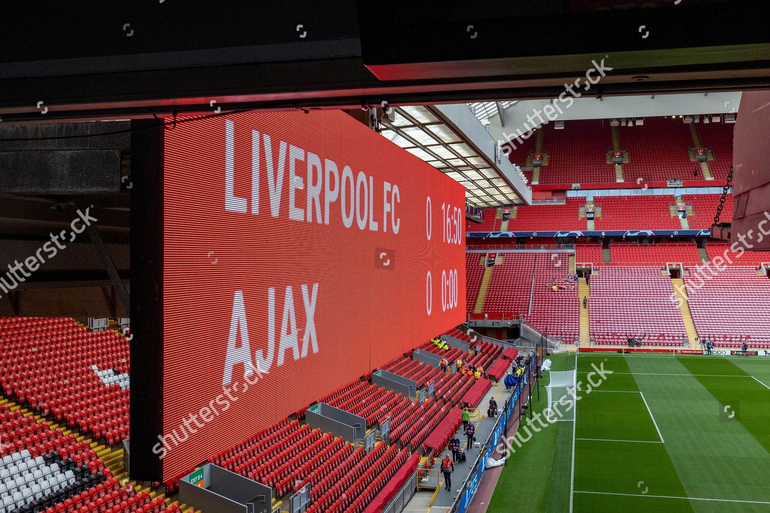 General Stadium View Inside Anfield Scoreboard Editorial Stock Photo ...