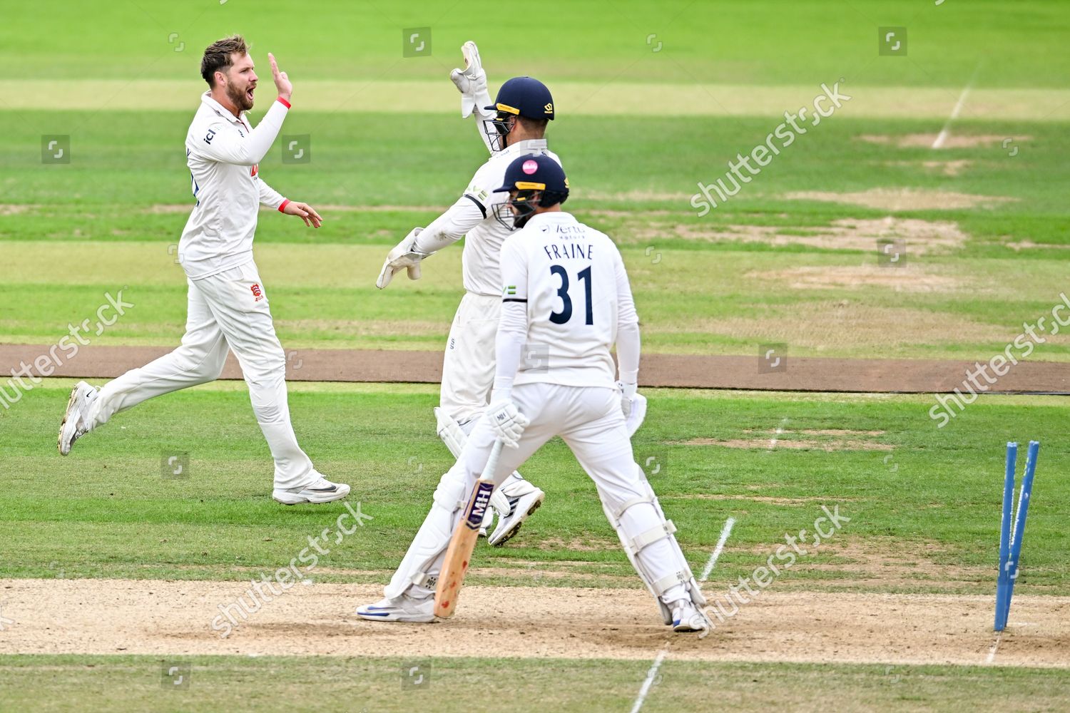 Essexs Matthew Critchley L Celebrates Teammate Editorial Stock Photo ...