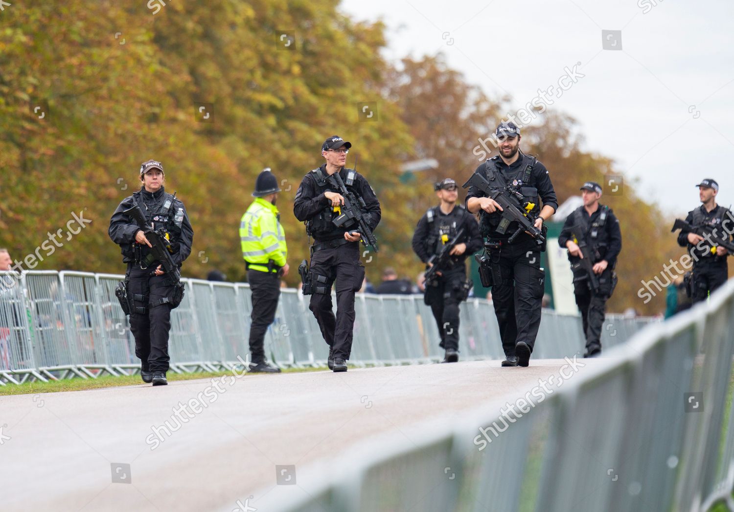 Police Officers Patrol Area Mourners Line Editorial Stock Photo - Stock ...