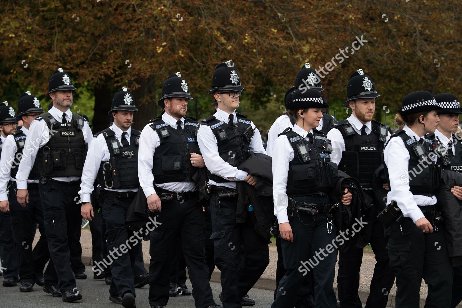 Police Arrive Line Long Walk Thousands Editorial Stock Photo - Stock ...