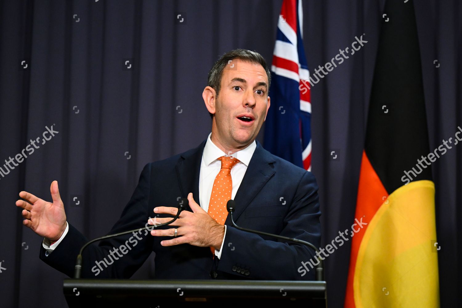 Australian Treasurer Jim Chalmers Speaks Media Editorial Stock Photo ...