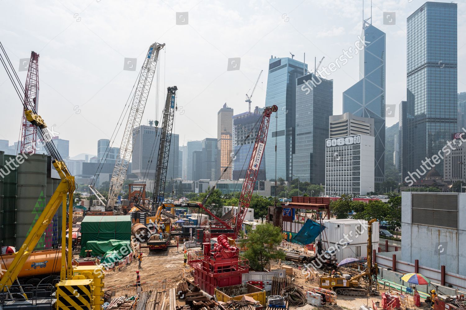 Engineering Workers Cranes Work Construction Site Editorial Stock Photo ...