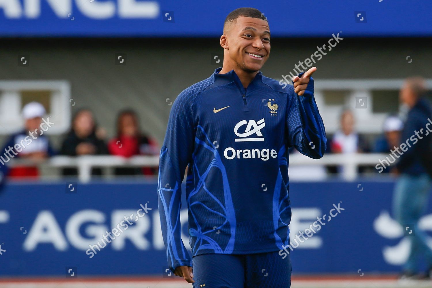 French Forward Kylian Mbappe Reacts During Editorial Stock Photo ...