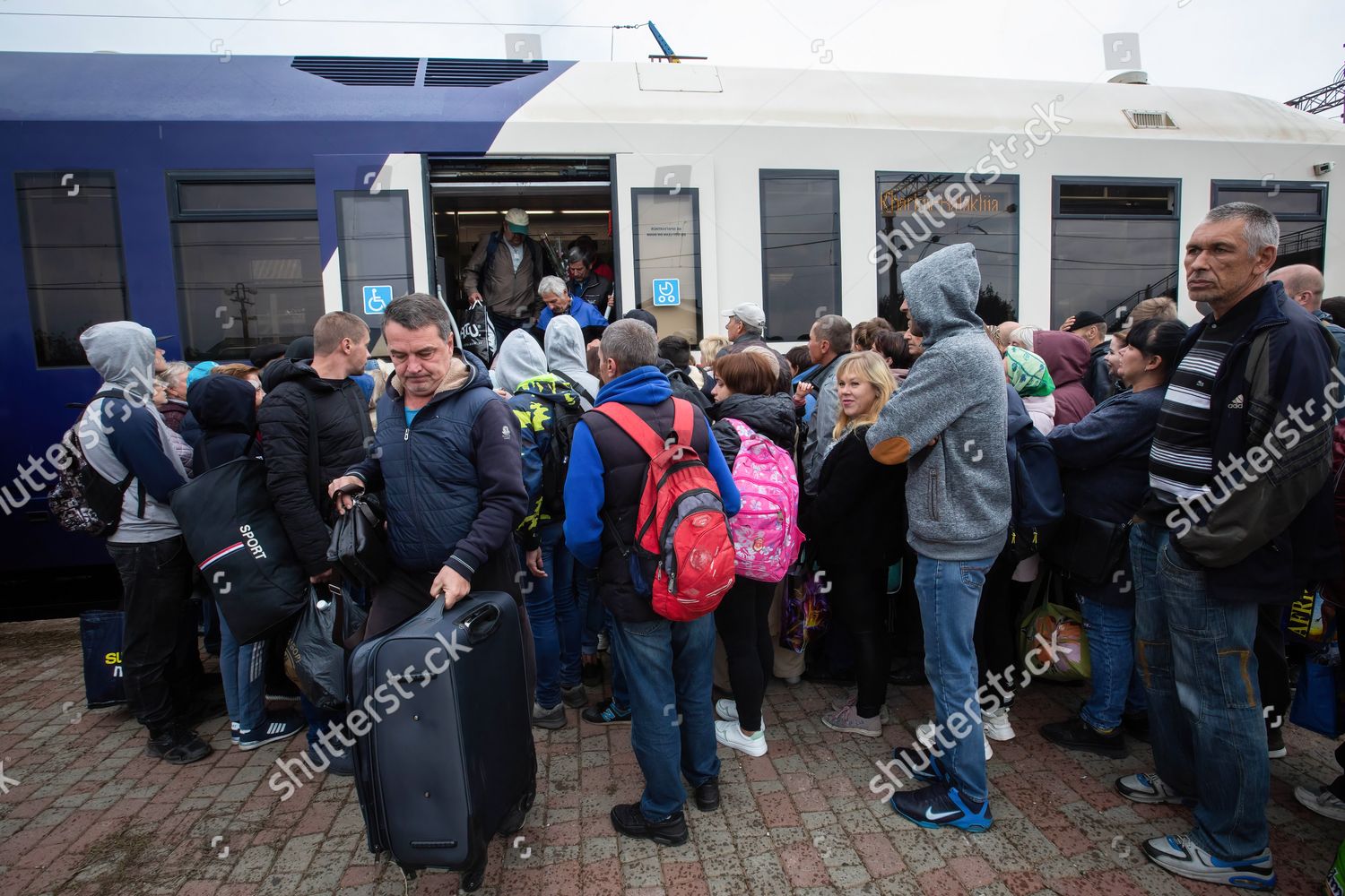 People Getting Off Train Station Town Editorial Stock Photo - Stock ...