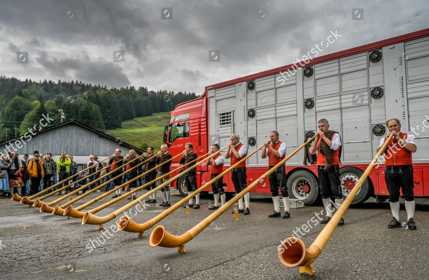 16 09 2022 Alphorn Blowers Almabtrieb Editorial Stock Photo - Stock ...