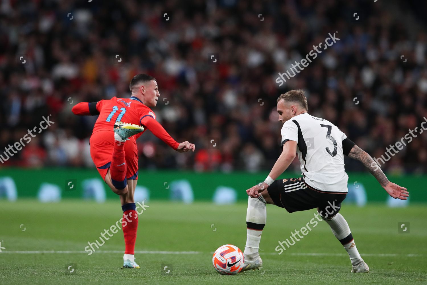 Phil Foden England Does Flick Beat Editorial Stock Photo - Stock Image ...