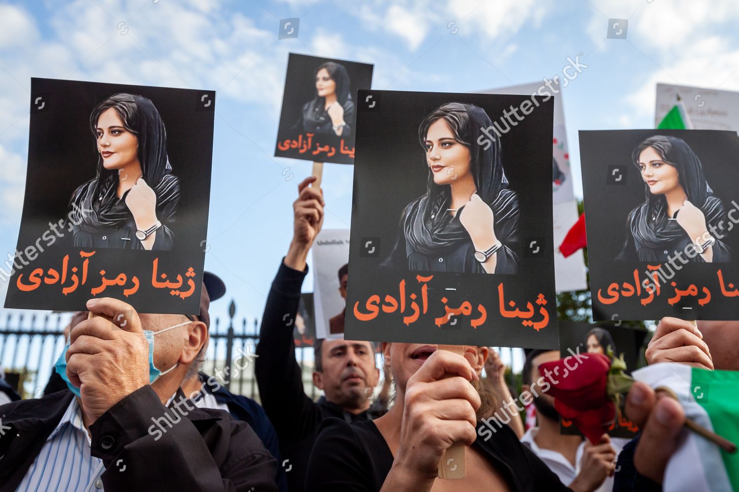 People Hold Signs Images Mahsa Amini Editorial Stock Photo - Stock ...