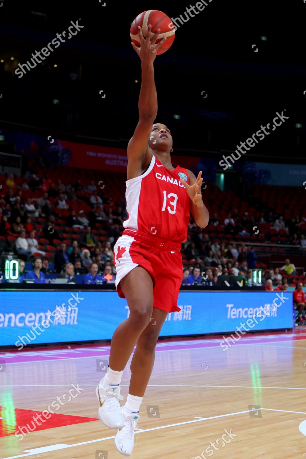 Shay Colley Canada Drives Basket During Editorial Stock Photo - Stock ...