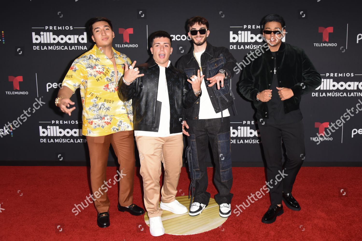 Eslabon Armado Arrives Billboard Latin Music Editorial Stock Photo ...